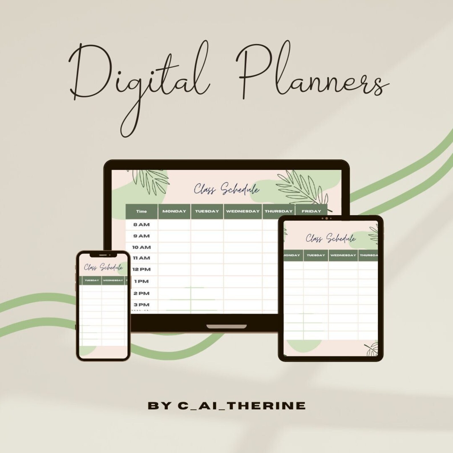 Plant Themed Class Planner for University College School Students PDF ...