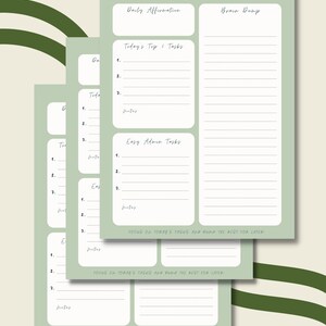 Printable Green Daily Planner for Students PDF Digital - Etsy