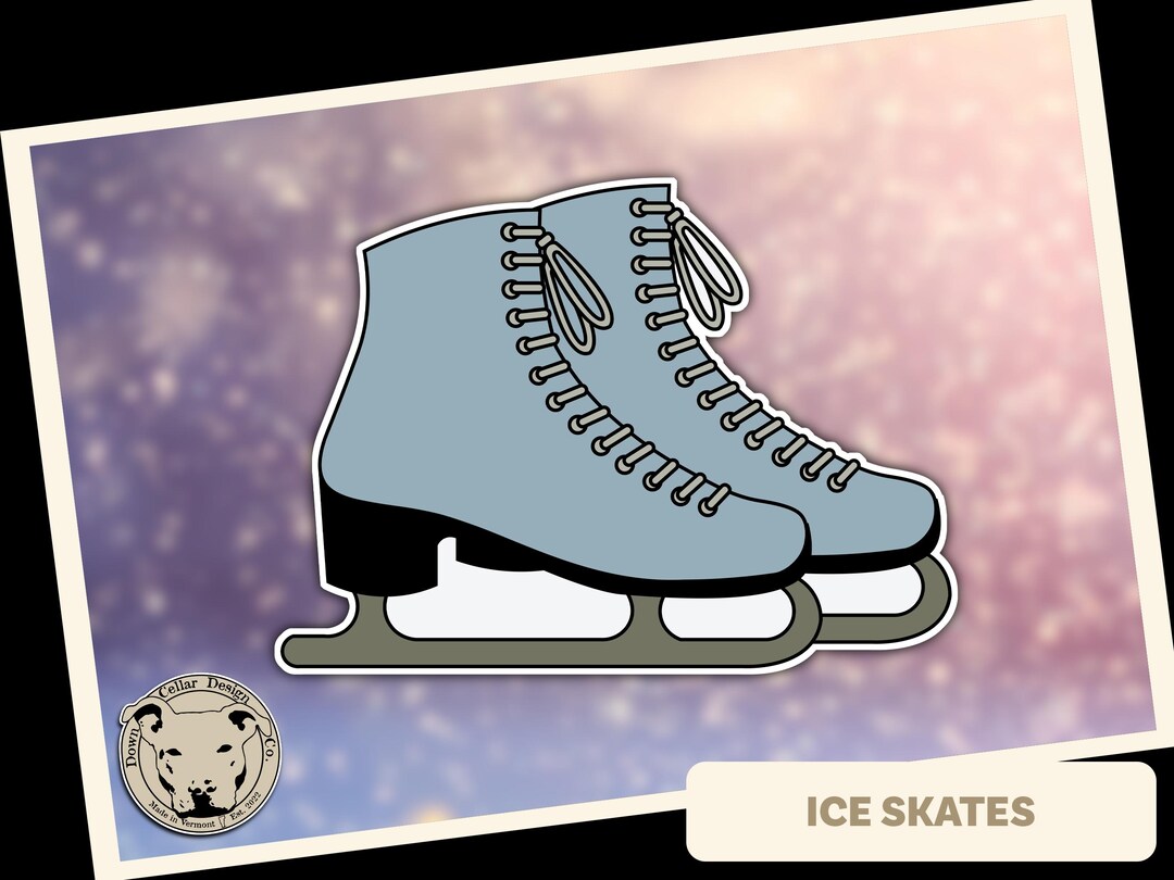 Stylish Ice Skate Sticker for Winter DIY Crafts and Home Decor - Etsy