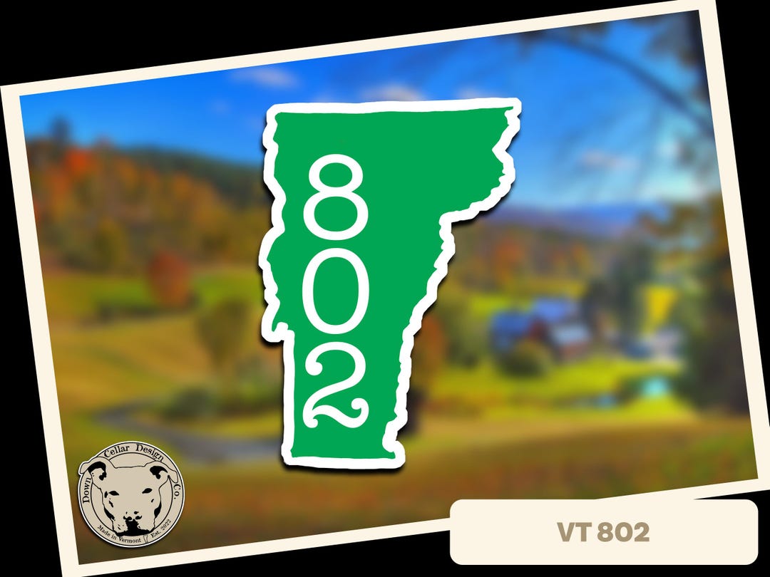 Personalized Vermont 802 Vinyl Sticker for Laptops Travel Gear Outdoor ...