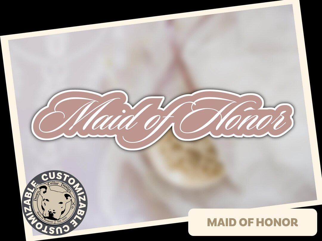 Elegant Blush Pink Maid of Honor Vinyl Decals for Bridal Parties ...