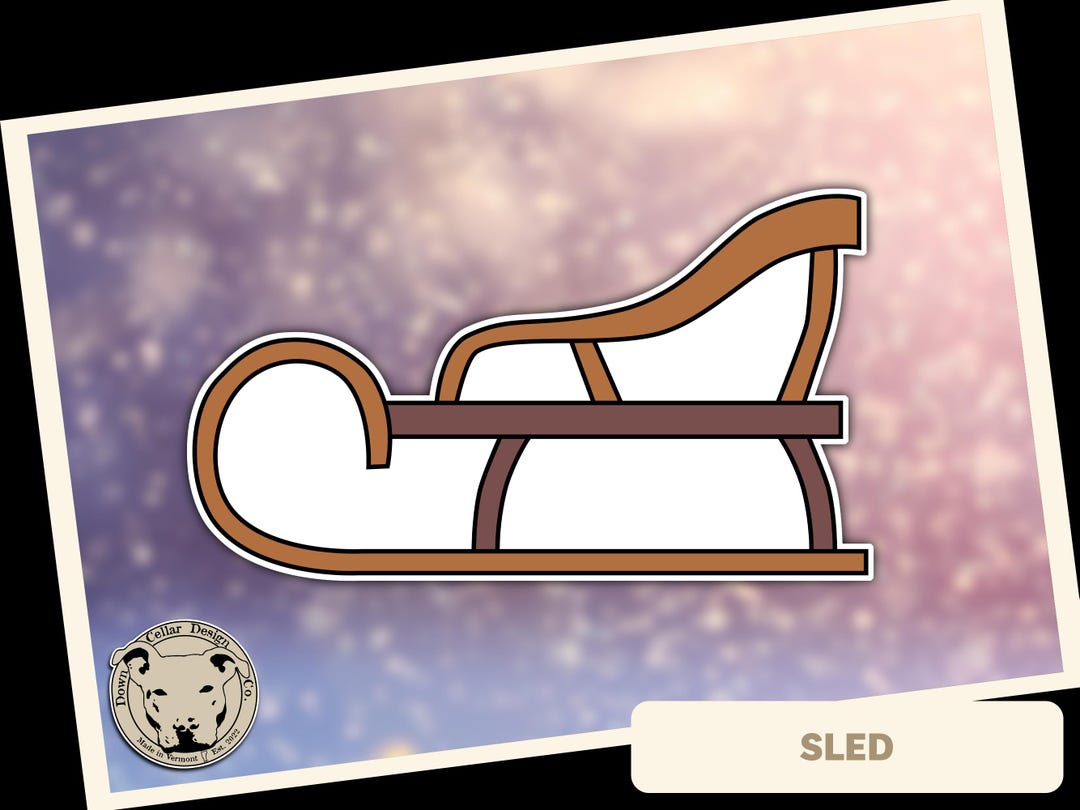 Seasonal Winter Sled Sticker for Charming DIY Decor and Crafts - Etsy