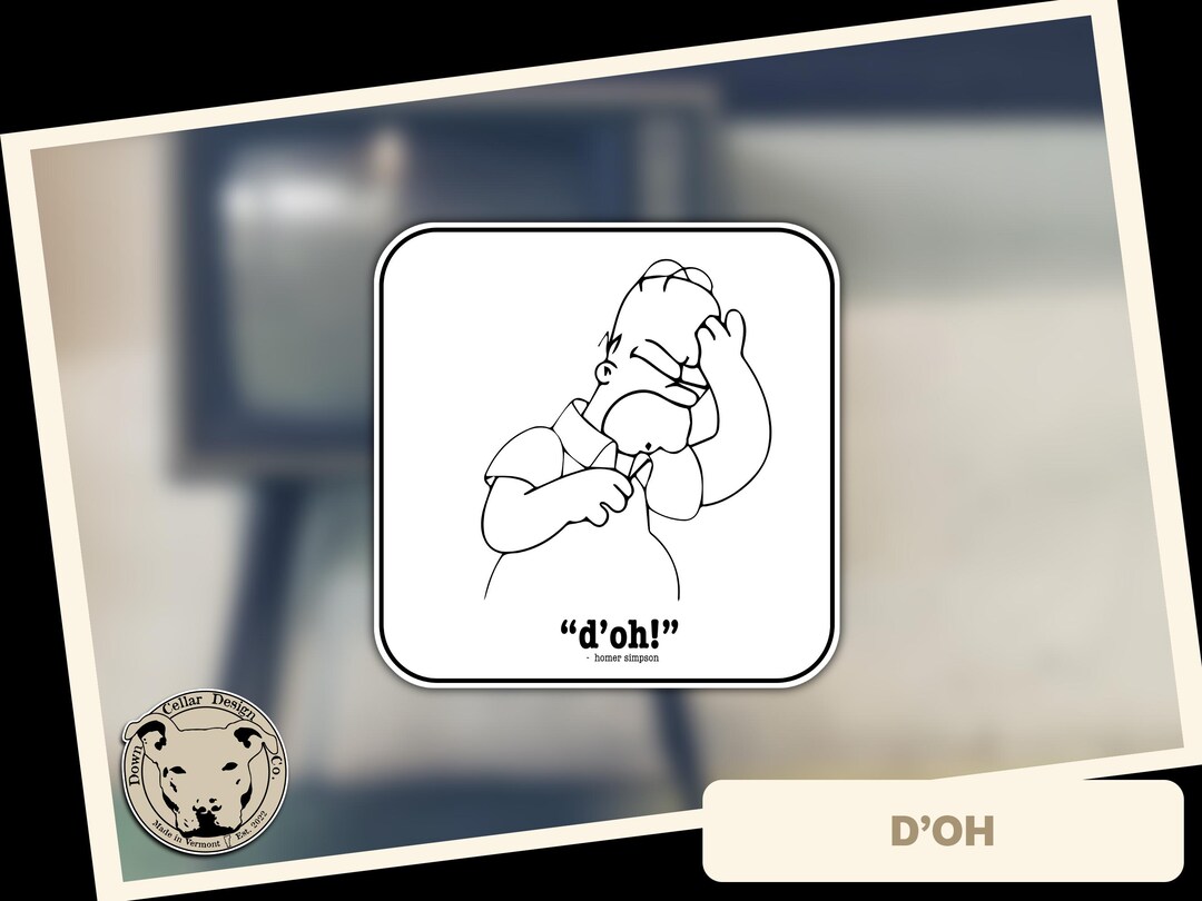 Homer Simpson D'oh Meme Sticker for Laptops, Water Bottles, Scrapbooks ...