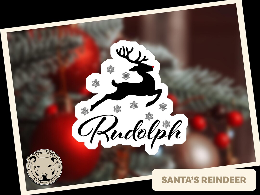 Festive Rudolph Vinyl Stickers for Christmas Crafts, Scrapbooking and ...