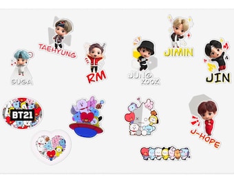 Bts Cartoon Stickers - Etsy