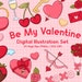 Be My Valentine Clipart Bundle set of 39 PNG Personal & Commercial Use ...