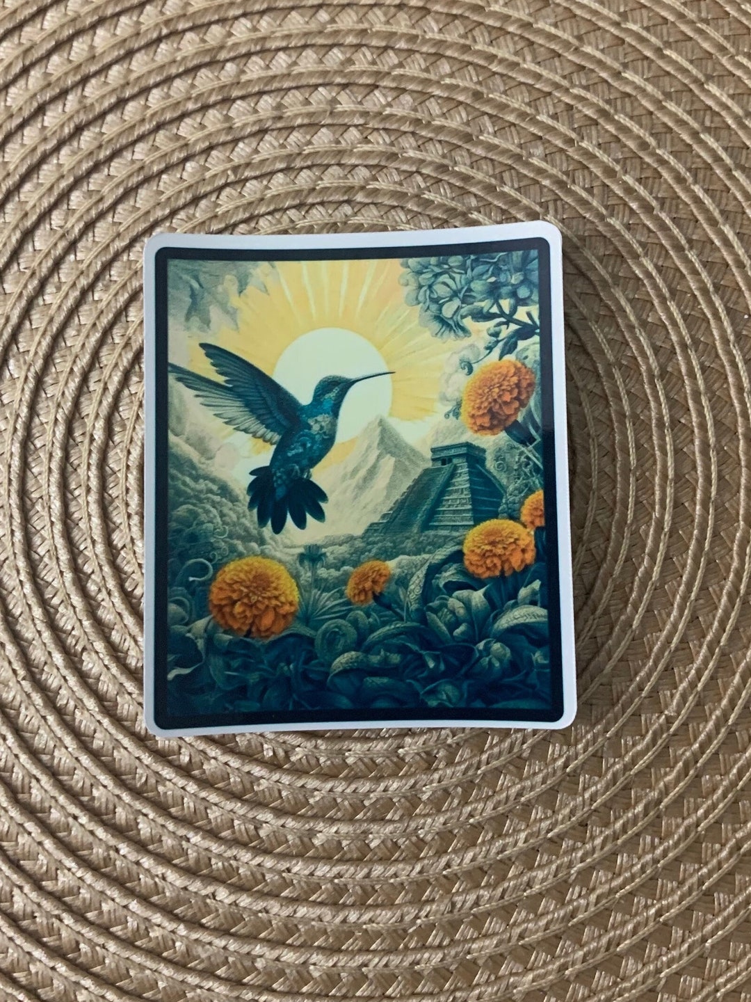 Humming Bird at Maya Temple, Sticker - Etsy