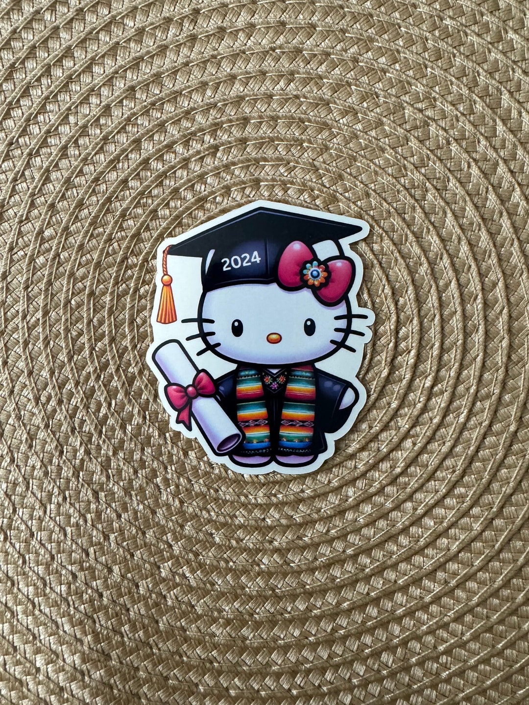 Mexican Graduation Kitty, Sticker - Etsy
