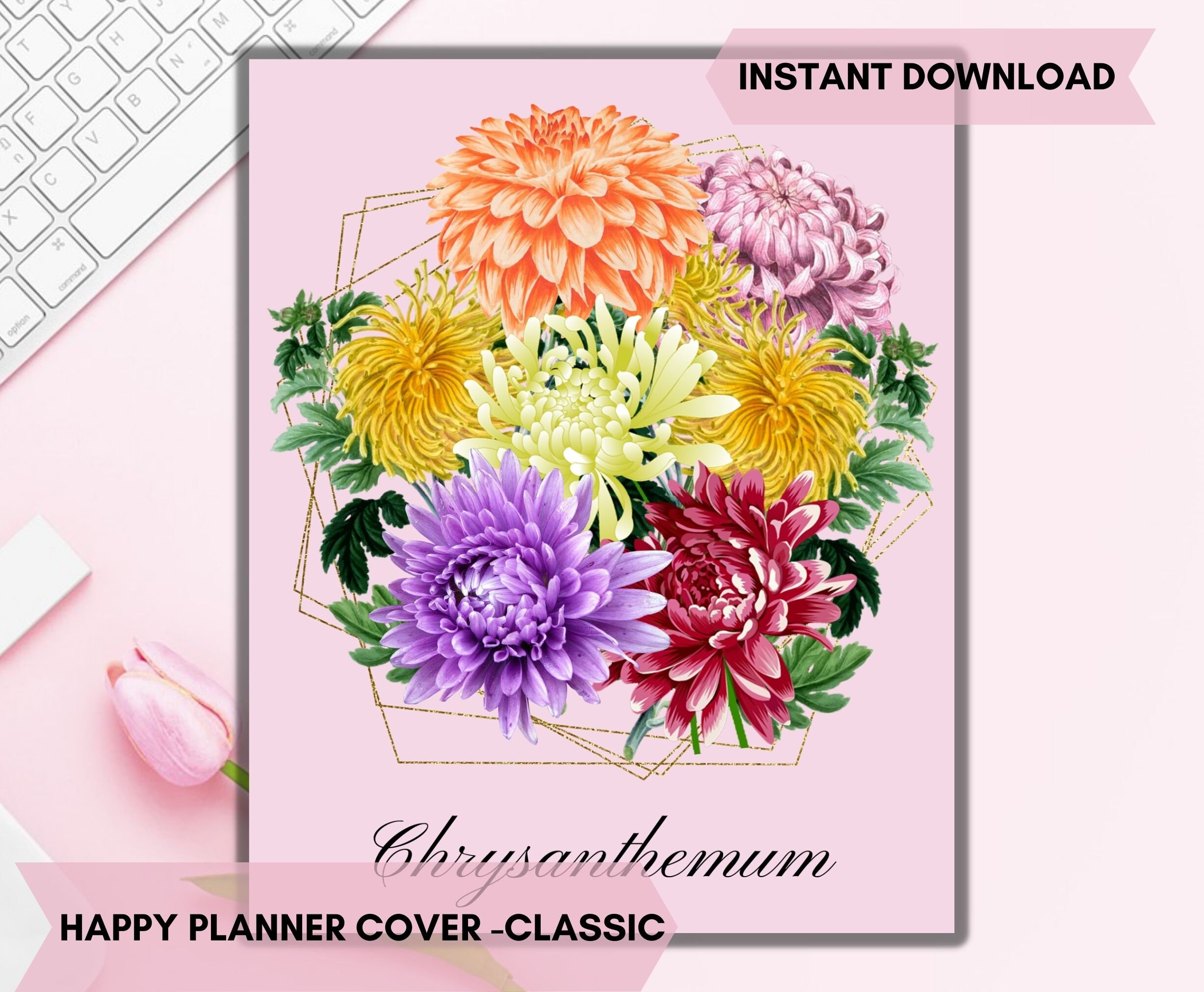 Printable Birth Month Flower November Big Happy Planner Cover ...