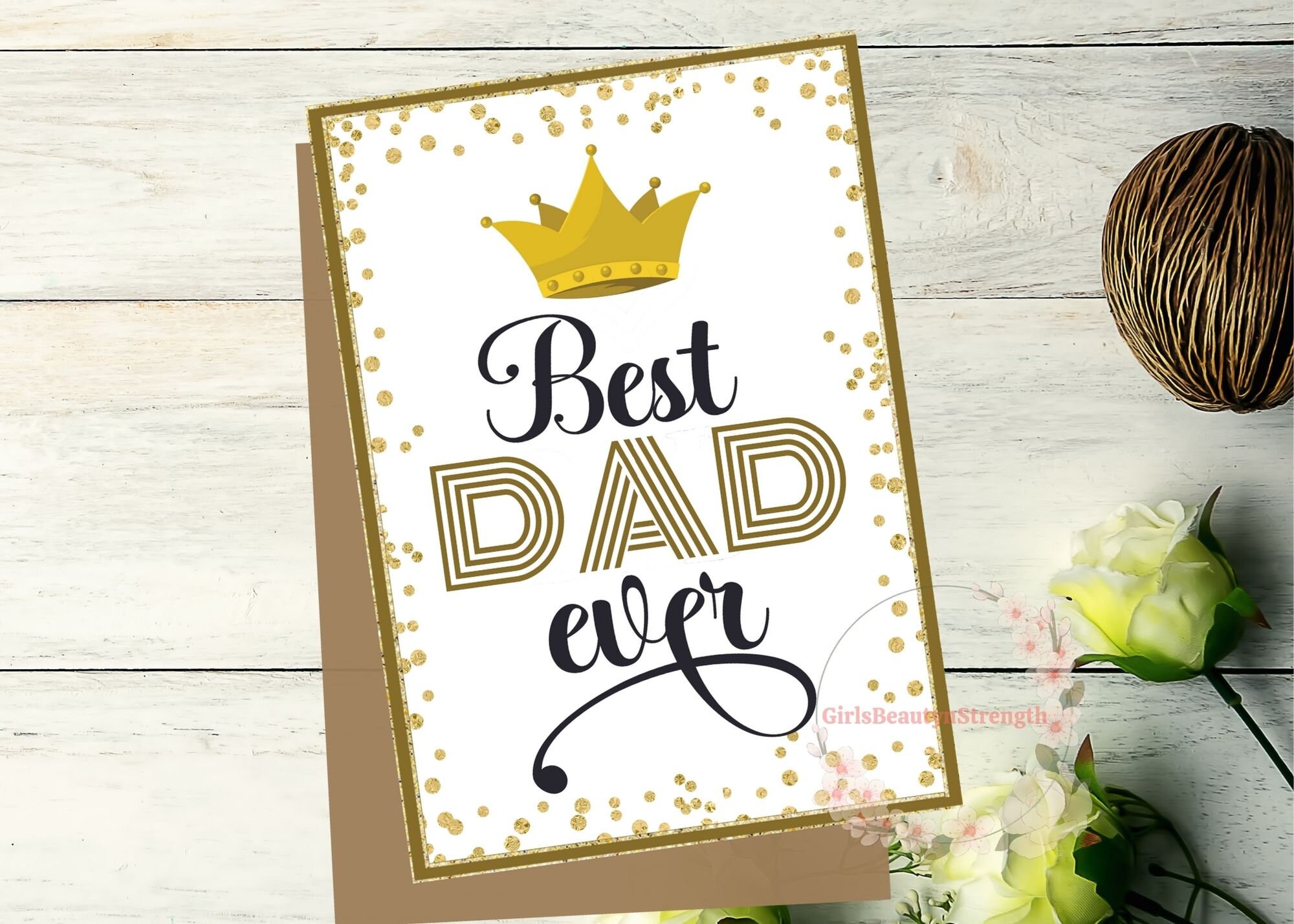 Printable Best Dad Ever Fathers Day Card Dad Birthday Card Dad King ...