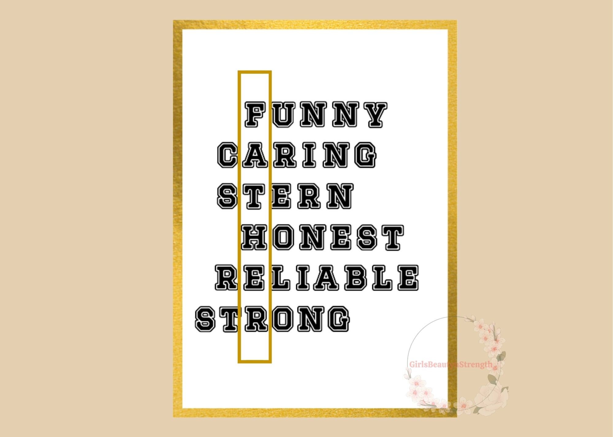 Printable Dad Birthday Card for Dad Best Dad Love Dad Caring Stern ...