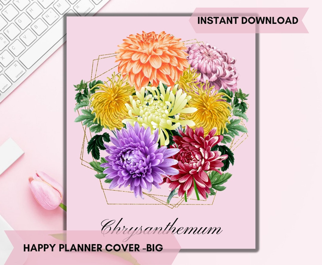 Printable Birth Month Flower November Big Happy Planner Cover ...