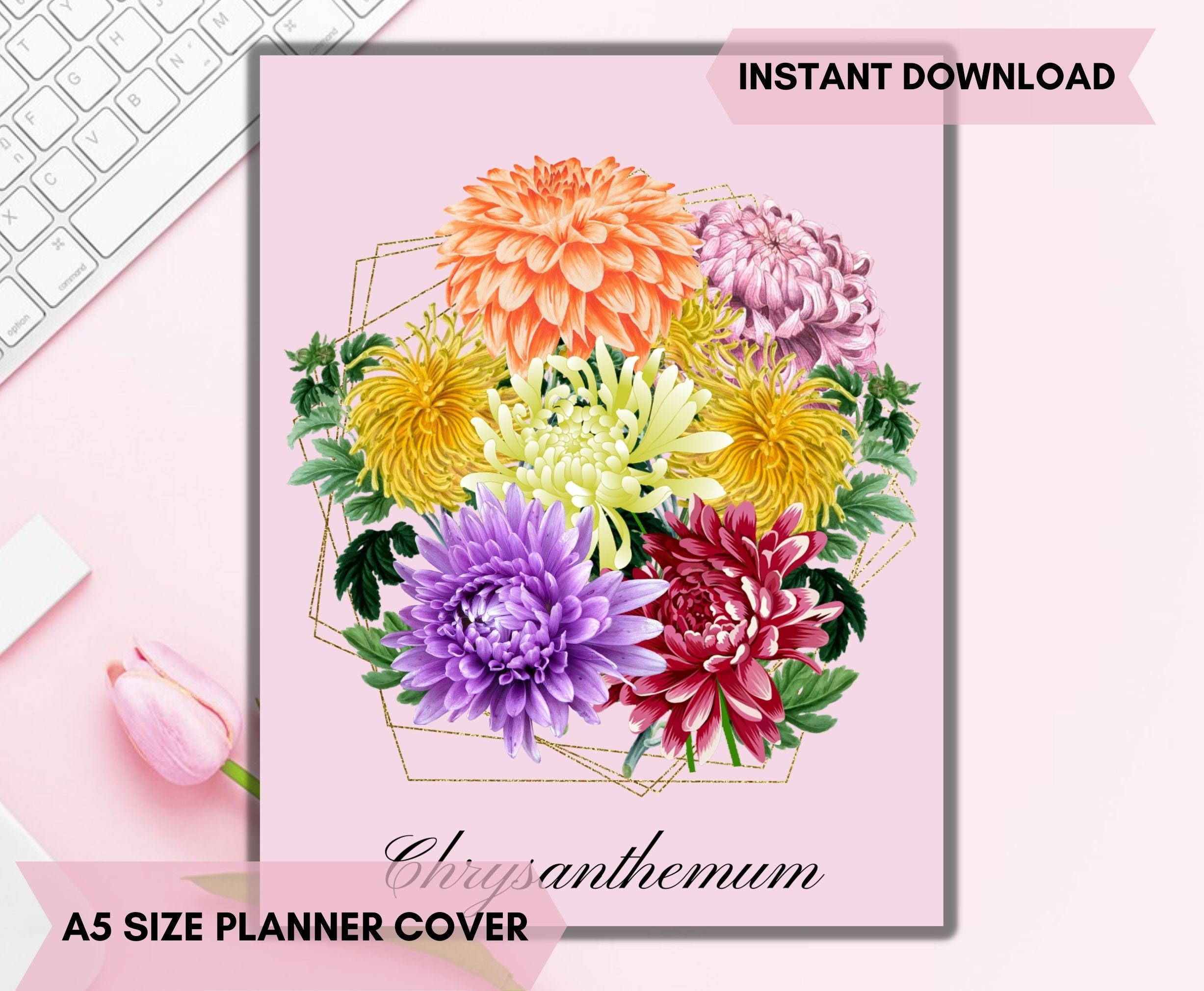 Printable Birth Month Flower November Big Happy Planner Cover ...