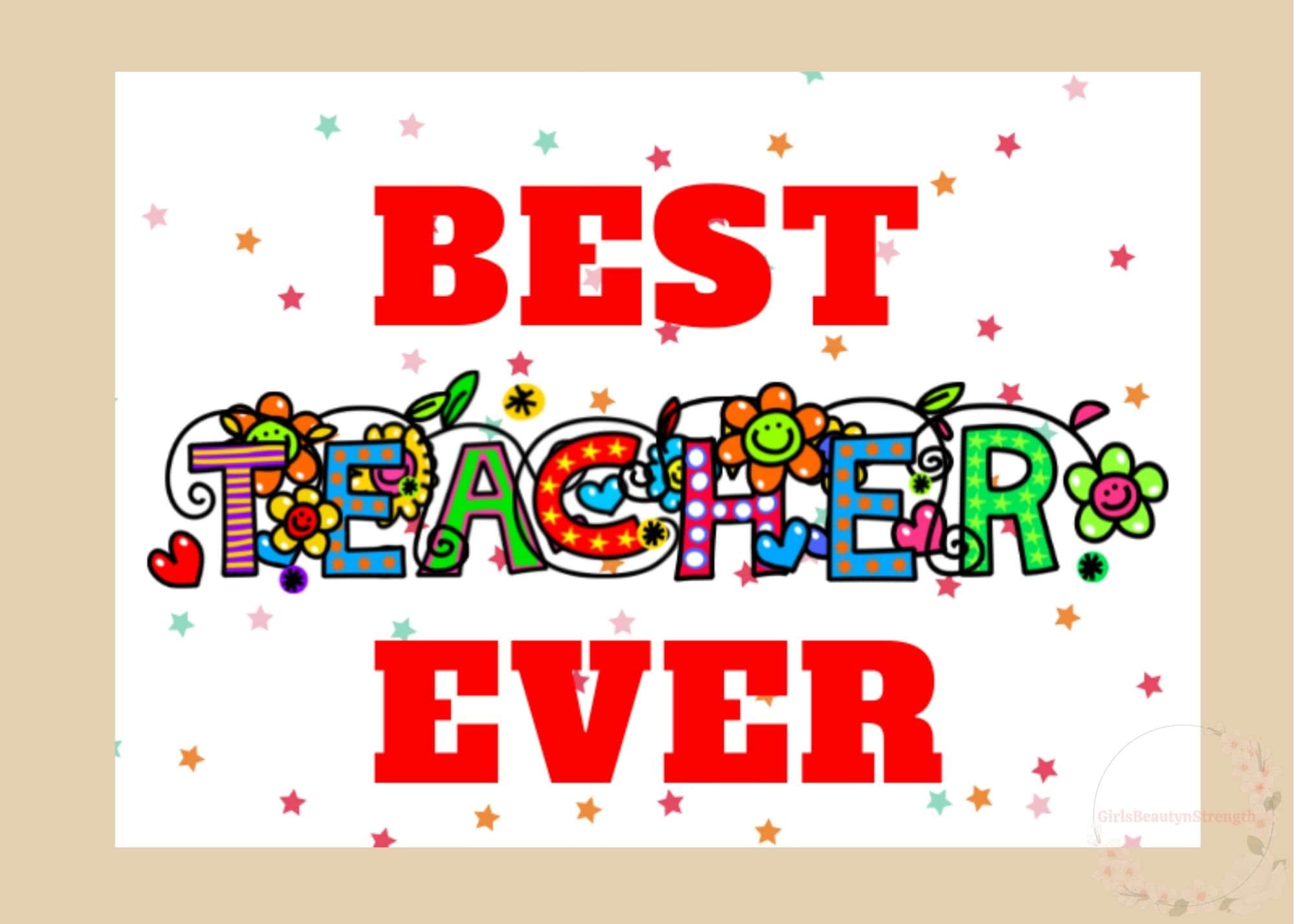 Teacher Thank You Card Printable Principal Thank You Note Best Teacher ...