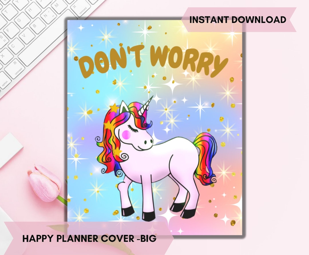 Printable Cute Unicorn Big Planner Cover Planner Cover Classic Mini ...