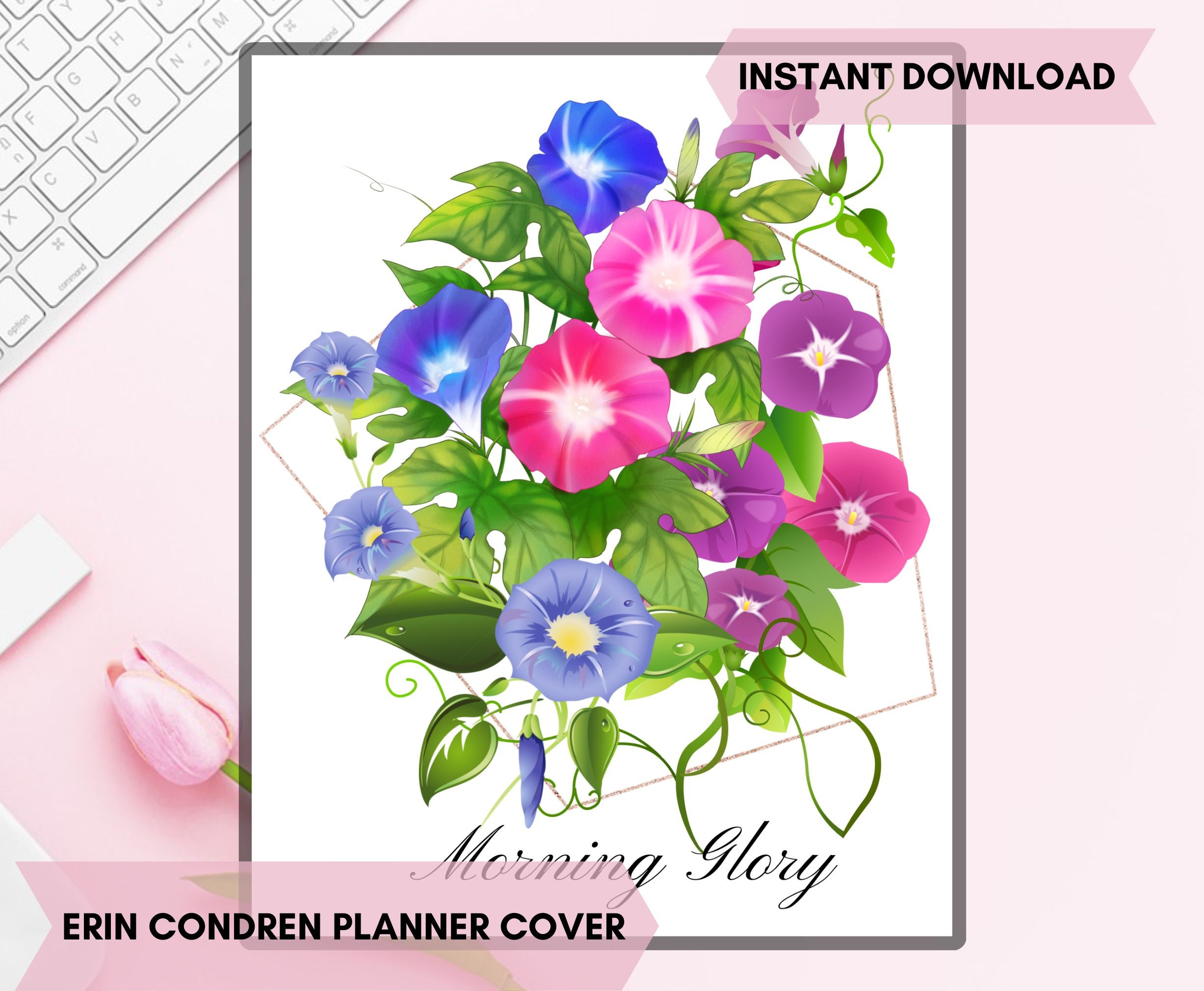 Printable Month Flower September Big Happy Planner Cover Birth Morning ...