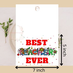 Teacher Thank You Card Printable Principal Thank You Note Best Teacher ...