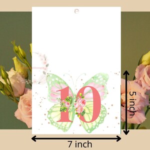 Printable 10th Birthday Card for Kids Girl Daughter Butterfly 10th ...