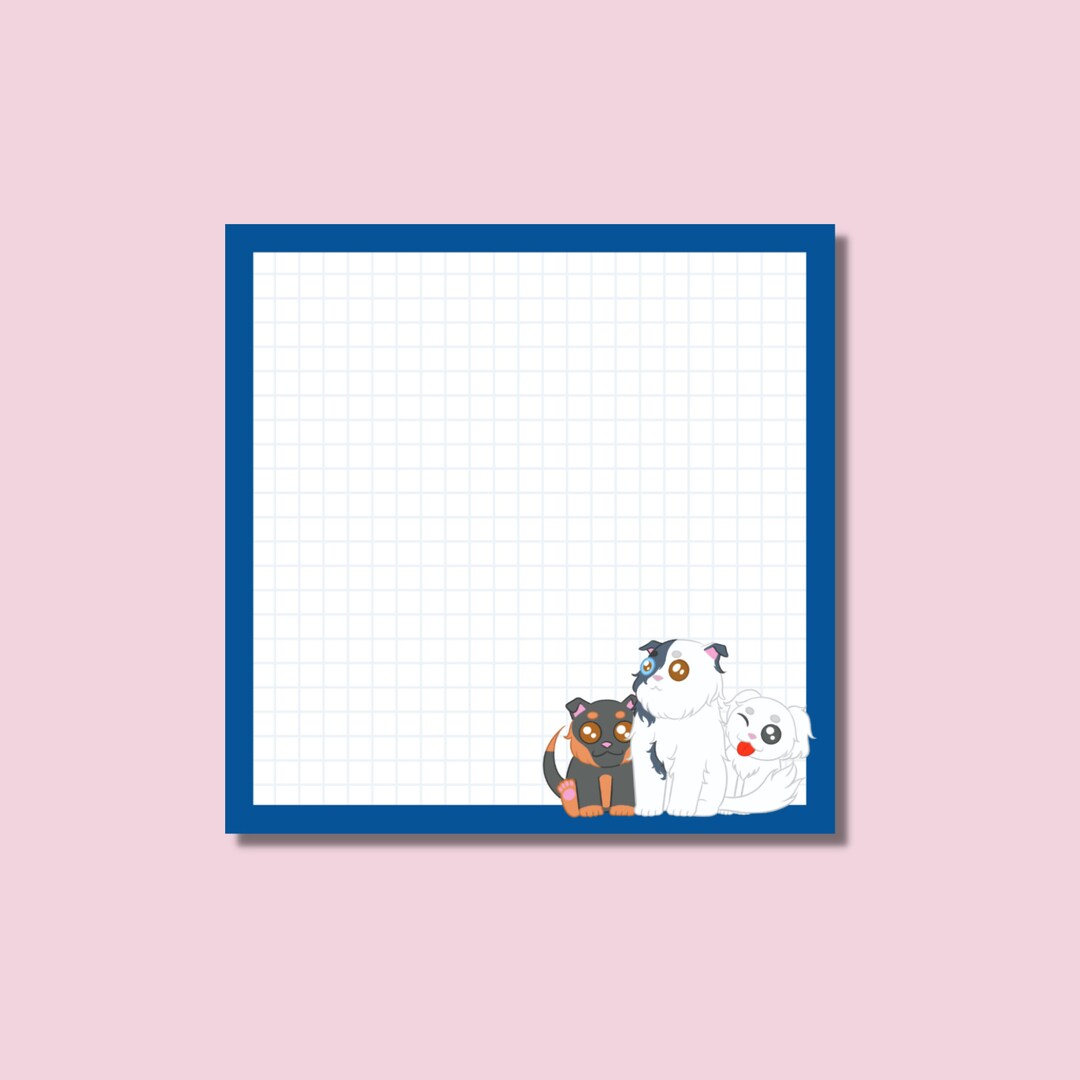 Pawsome Doggos Cute Dog Sticky Note Grid Lined Sticky Note - Etsy