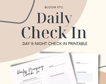 Daily Check in Journal Printable PDF DOWNLOAD - Etsy