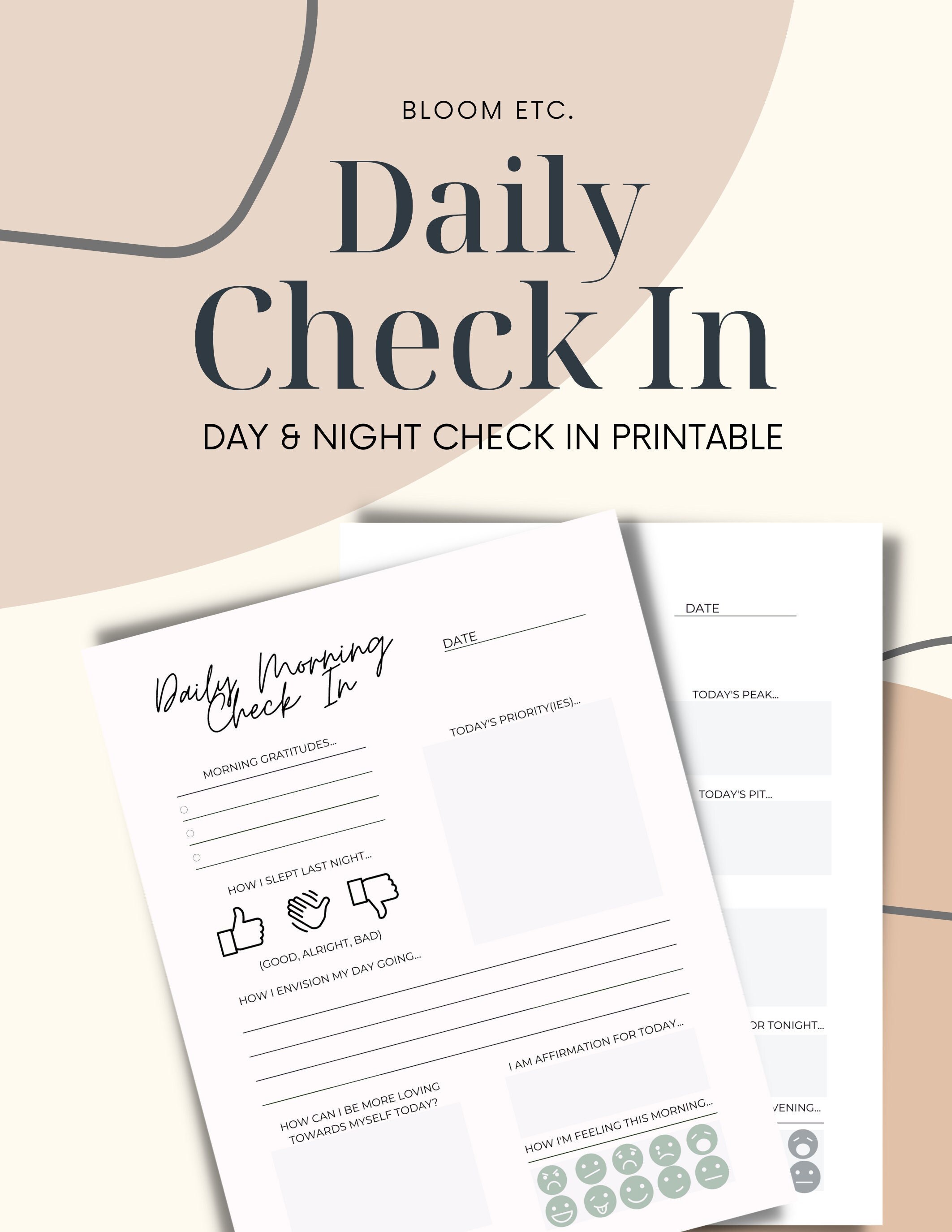 Daily Check in Journal - Etsy
