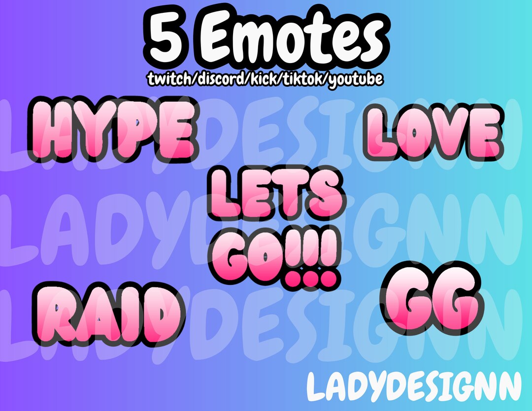 5 PINK EMOTES - Etsy