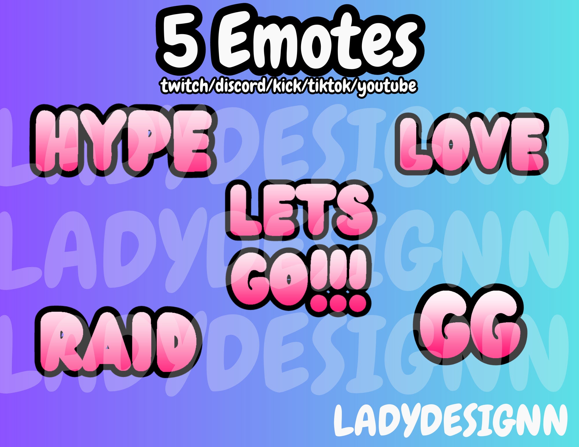 5 PINK EMOTES - Etsy