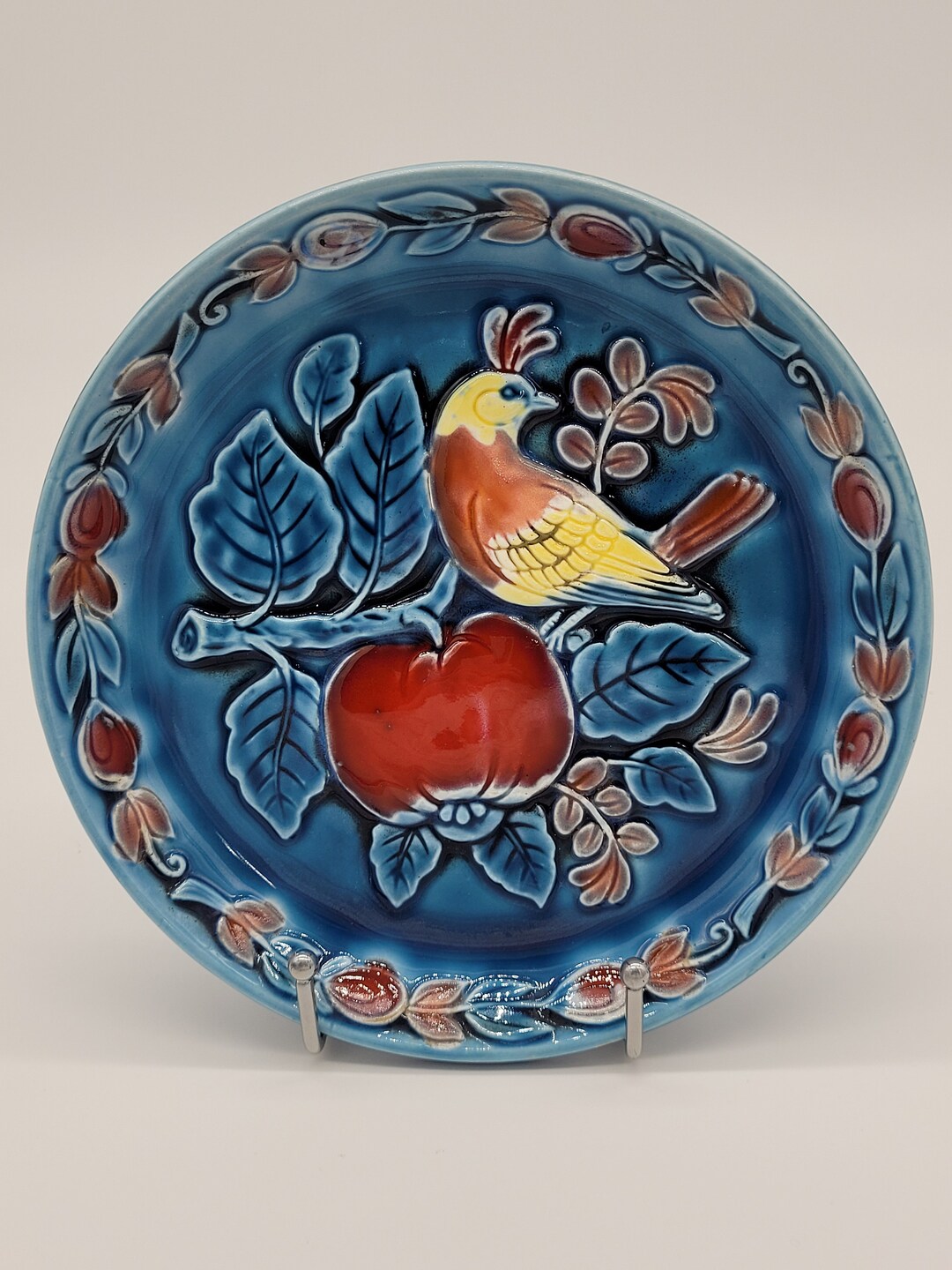 Vintage Lego Japan Ceramic Raised Design Wall Plate Quail and ...