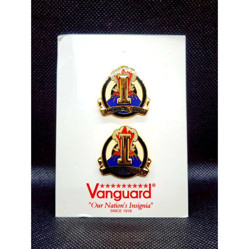 US Army Crest 1st Corps Pins, Set of 2, Vanguard Military Pins America ...