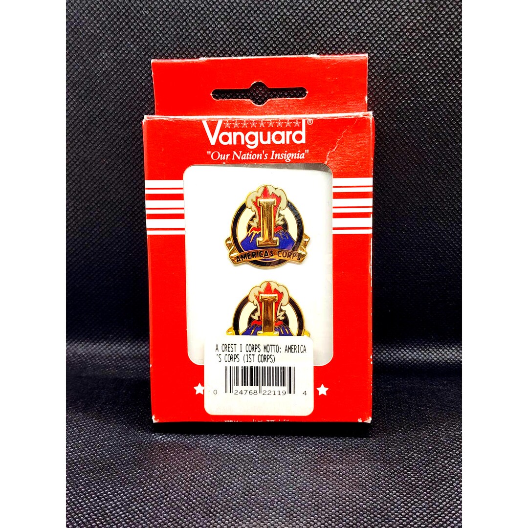 US Army Crest 1st Corps Pins, Set of 2, Vanguard Military Pins America ...