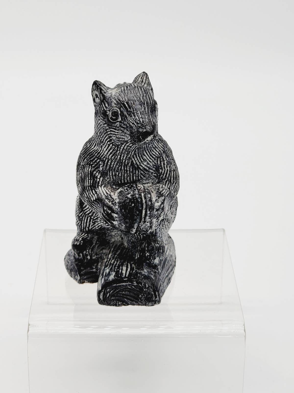 VTG Wolf Original Recreated Native Art Hand Carved Soapstone Squirrel ...