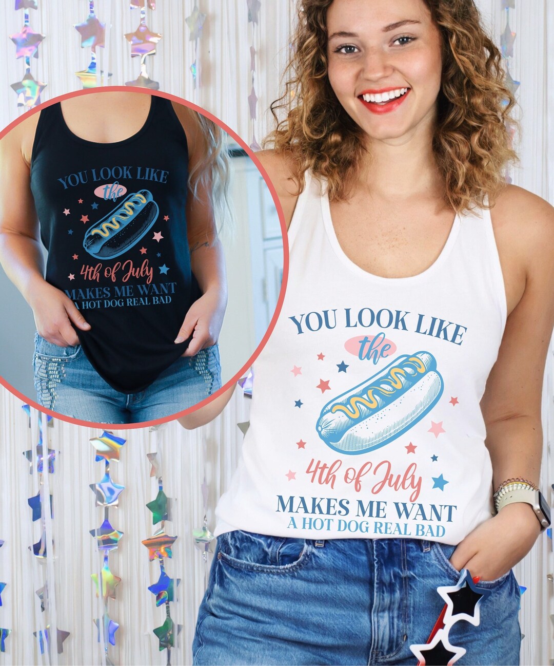 Look Like the 4th of July, Want a Hot Dog Tank Top, July 4th, Patriotic ...