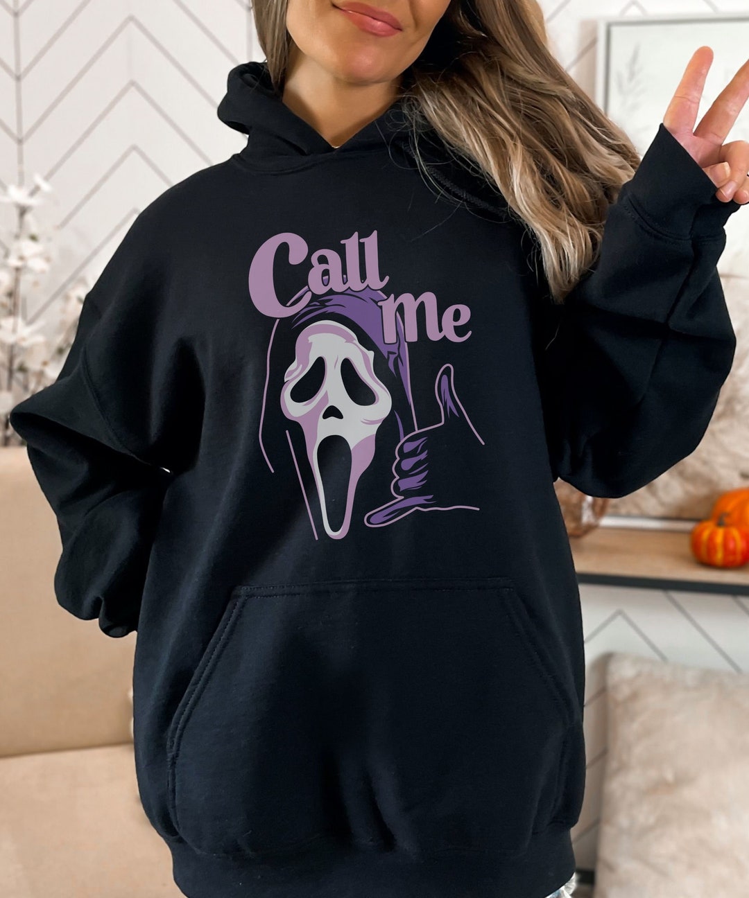 Call Me Scream Hoodie, Ghostface, Funny Halloween Sweatshirt, Scary ...
