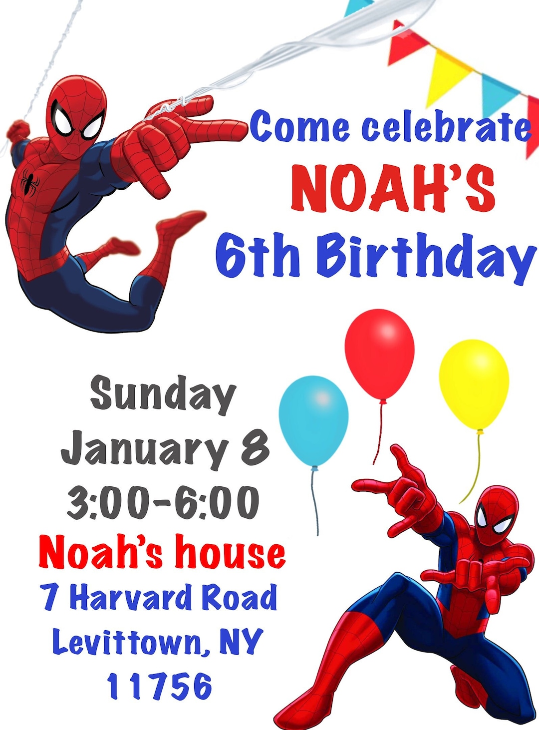 Spiderman Birthday Party Invitation - Etsy
