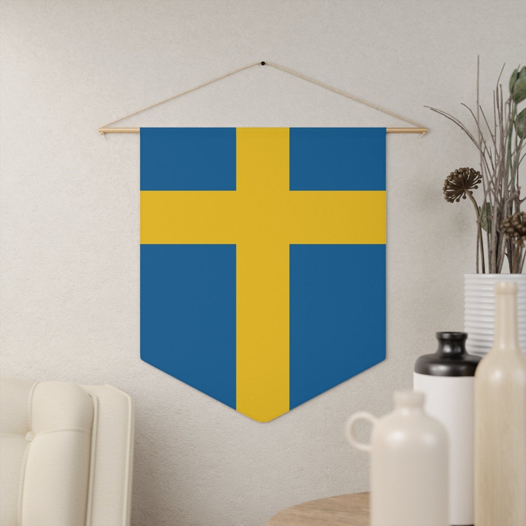 Swedish Flag Pennant Banner, Wall Decor, Sweden - Etsy