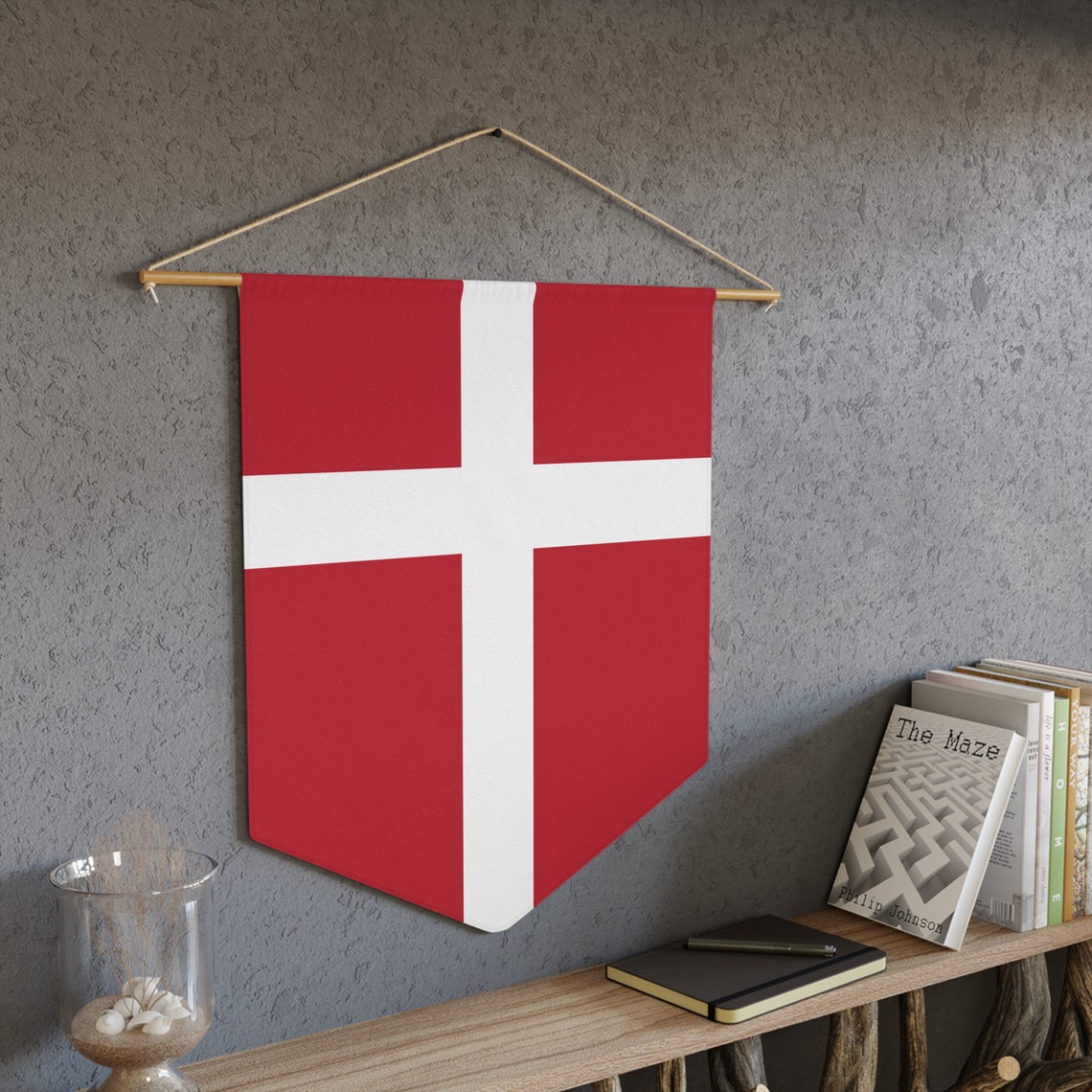 Danish Flag Pennant Banner, Wall Decor, Denmark, Dannebrog - Etsy