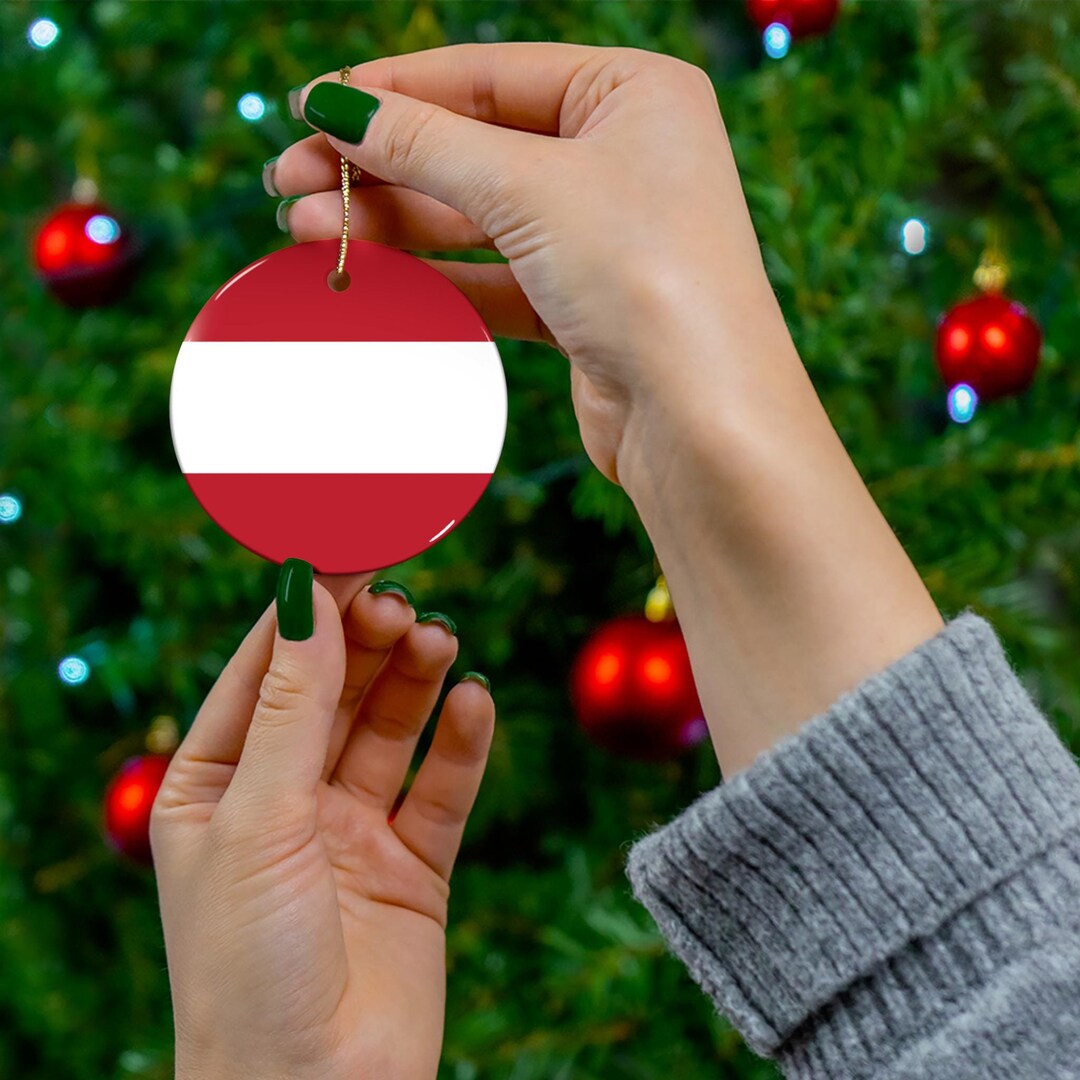 Ceramic Ornament, Flag of Austria Design - Austrian Flag Souvenir, Home ...