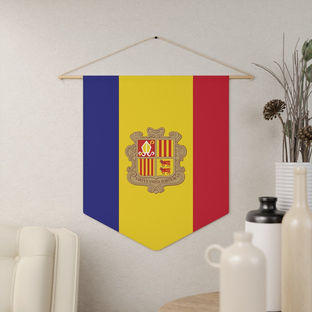 Andorran Flag Pennant Banner, Wall Decor, Flag of Andorra - Etsy