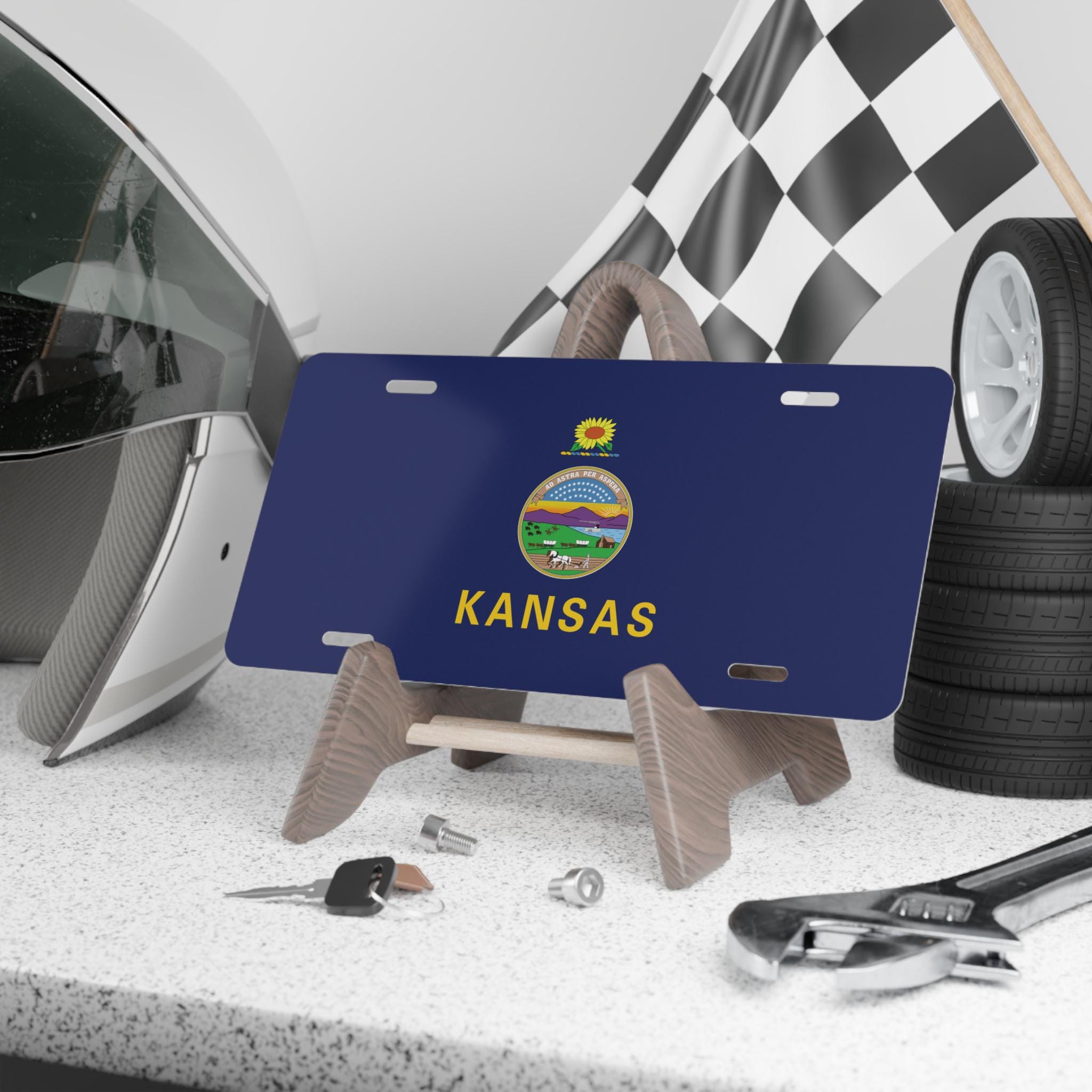 Flag of Kansas Vanity License Plate, Kansas State Flag Decor, Kansas ...