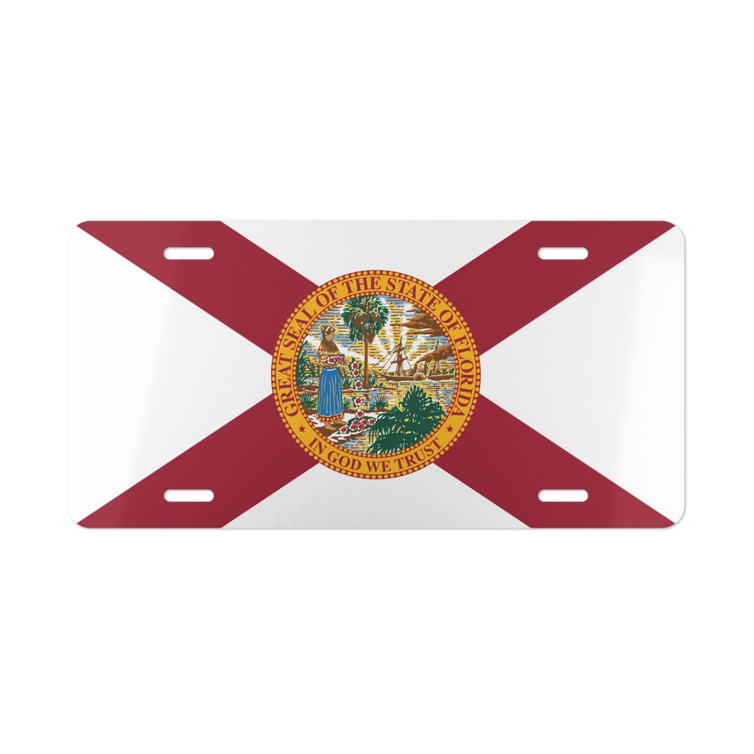 Flag of Florida Vanity License Plate, Florida State Flag Decor, Florida ...