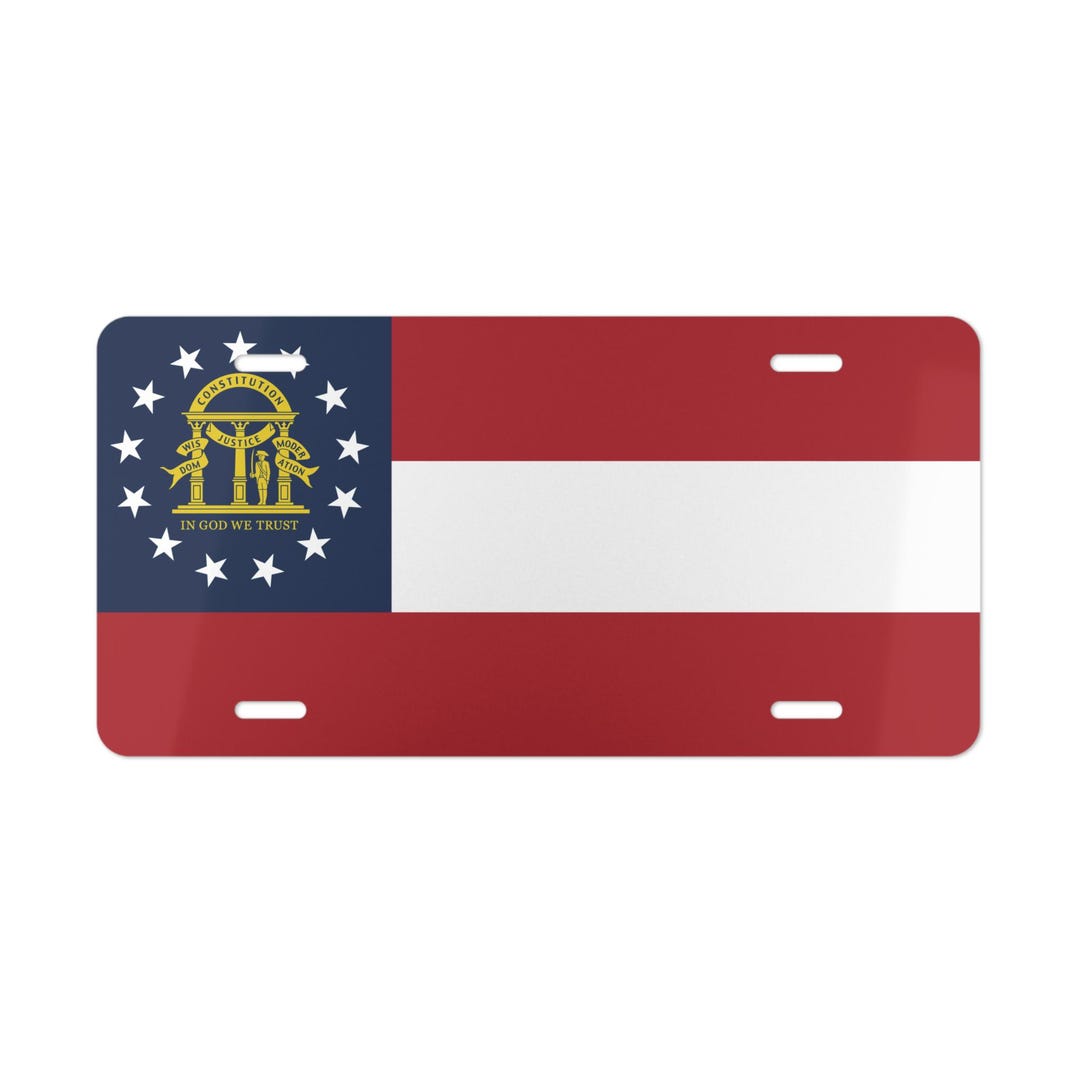 Flag of Georgia Vanity License Plate, Georgia State Flag Decor, Georgia ...