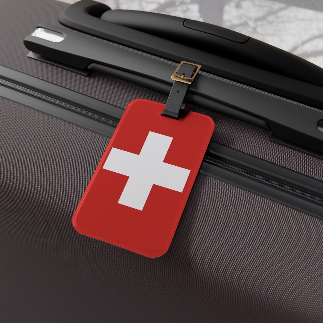 Luggage Tag, Switzerland Flag Design, Flag of Switzerland, Swiss Travel ...