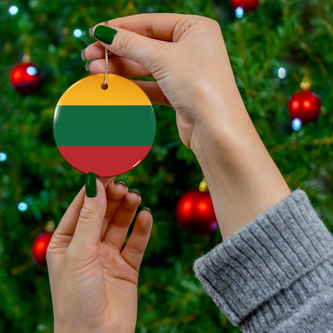 Ceramic Ornament, Flag of Lithuania Design - Lithuanian Flag Souvenir ...