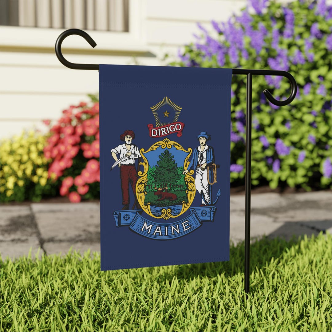 Maine State Flag Garden & House Banner | Outdoor Flag, Vertical Design ...