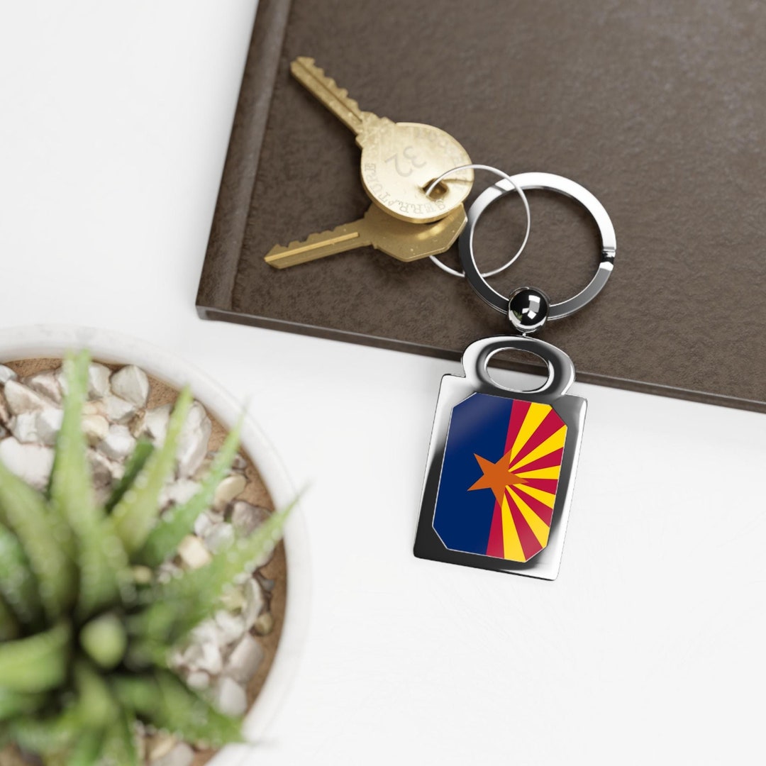 Flag of Arizona Rectangle Photo Keyring/keychain, Arizona State Flag ...