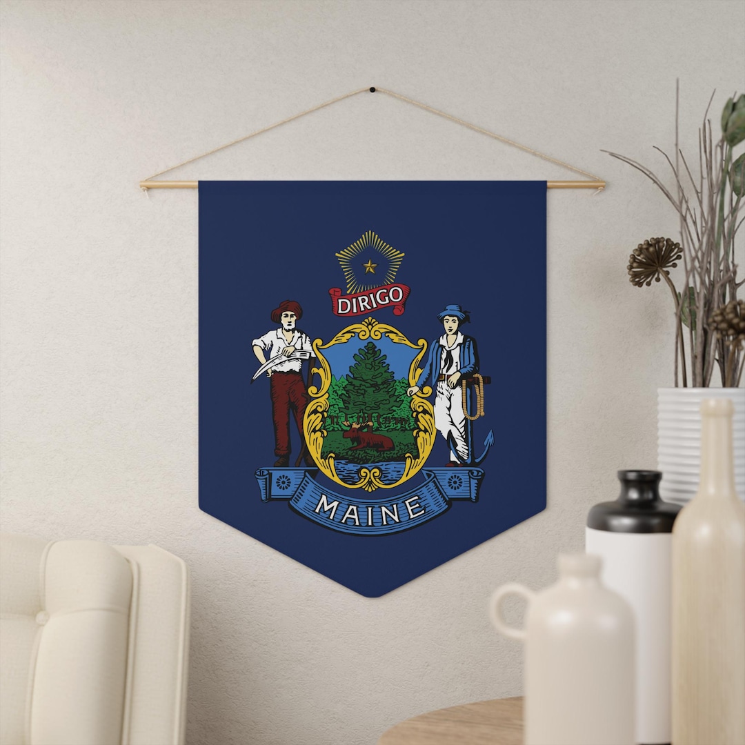 Maine State Flag Pennant Banner | Flag of Maine Wall Decor, State ...