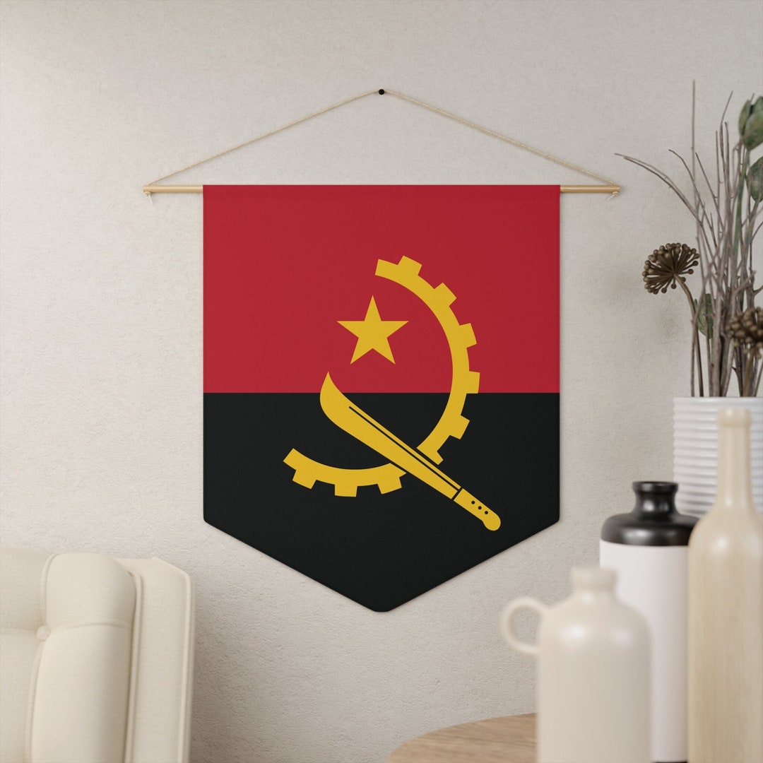 Angolan Flag Pennant Banner, Wall Decor, Flag of Angola - Etsy