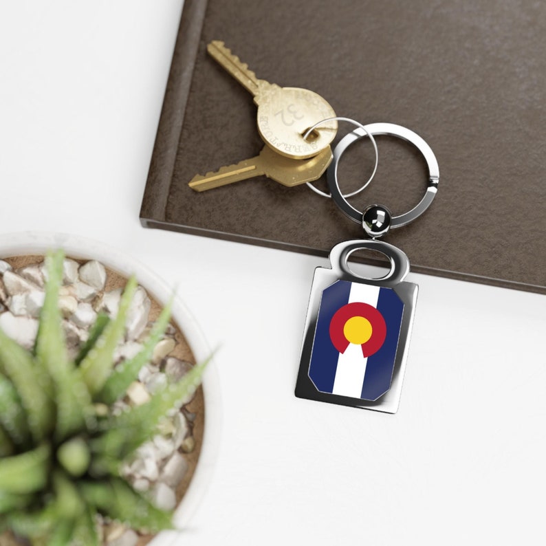 Flag of Colorado Rectangle Photo Keyring/keychain, Colorado State Flag ...