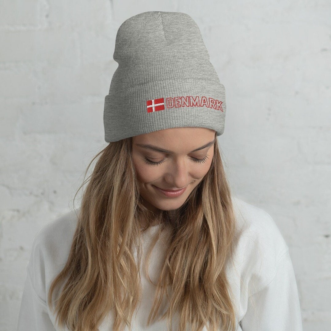 Denmark National Flag Unisex Cuffed Beanie, Hat, Cap, Danmark ...