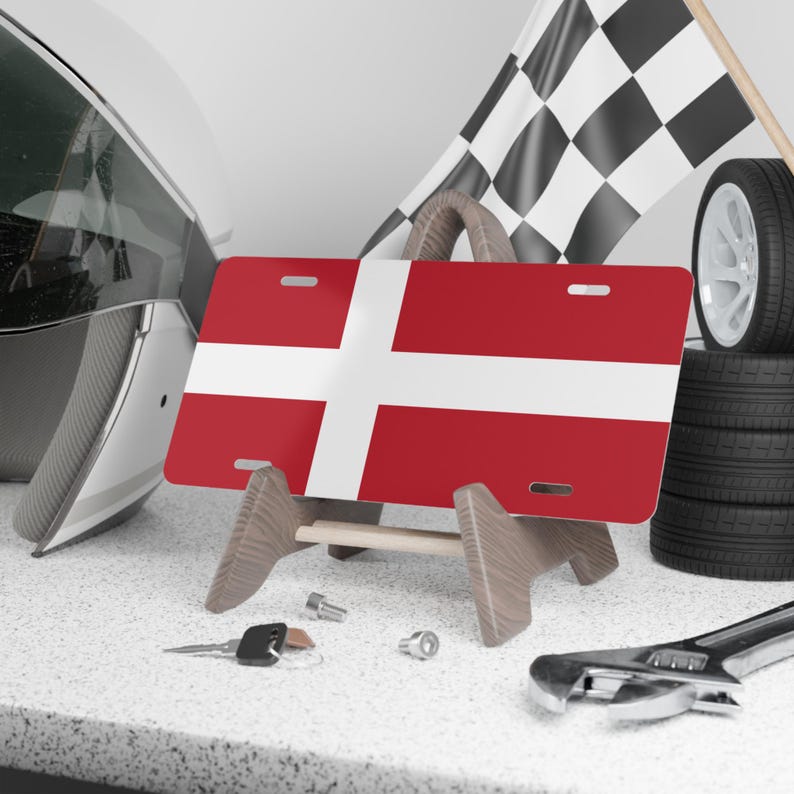 Flag of Denmark Vanity License Plate, Car License Plate, Denmark Decor ...